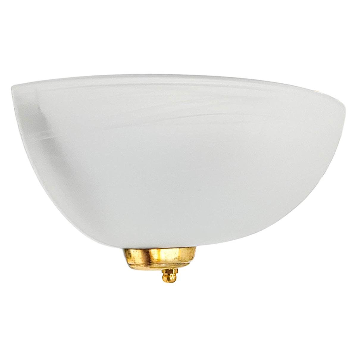 Arbotante Tazón Base Latonado Pantalla de Cristal Blanco Mármol – Luz Ideal